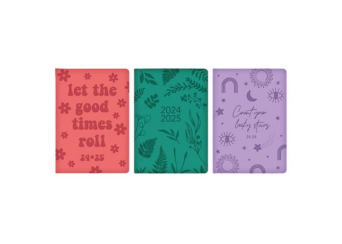 A5 Week To View Embossed Diary - 3 Designs