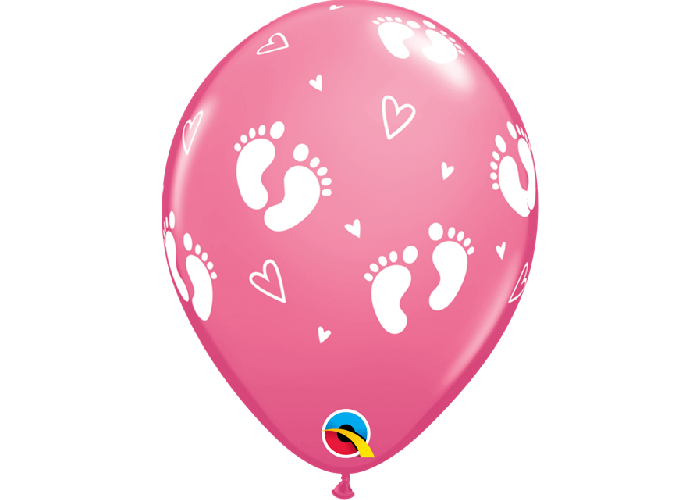 11" Rose Footprints & Hearts Latex 25pk Qualatex