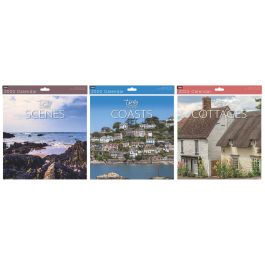 SQUARE SCENES, COTTAGES AND COASTS - 12 PIECES 0574/12