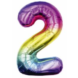 25" Rainbow Number 2 Foil Balloon Eurowrap