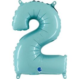 14" Pastel Blue Number 2 Air-Fill Foil Grabo