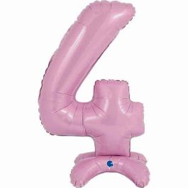 25" Pastel Pink Stand Up Number 4 Foil Balloon Grabo