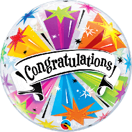 22" Multi Coloured Congratulations Bubble Qualatex