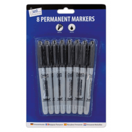 8 Black Permanent Markers