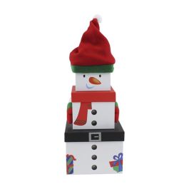 3pc Extra Large Plush Snowman Boxes Eurowrap