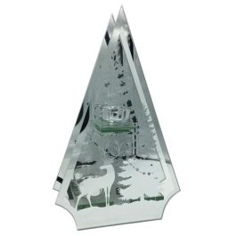 Glass Triangular Tealight Holder Reindeer 32cm